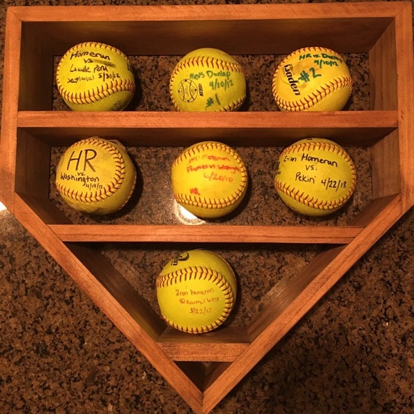 Large Baseball Display Shelf, Holds 20 Baseballs and 16 Championship ...