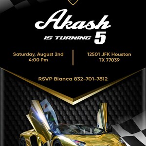 Porsche Cars Funny Birthday Invitation, Race Car Birthday Party, Race ...