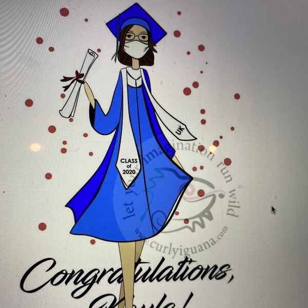 Graduation Card, Personalized Graduate Card, Custom Color Gown and Cap ...