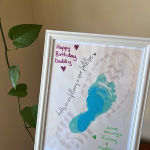 Daddy, We Are Following in Your Footsteps Footprints / Art Craft Dad ...