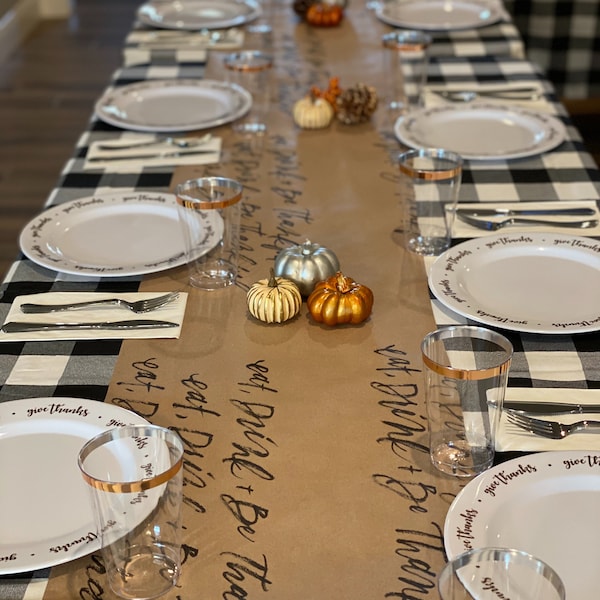 Hand-lettered Kraft Paper Table Runner: XOXO Party Decor - Etsy