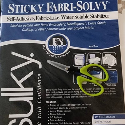 Sulky Sticky Fabri-solvy, Twelve 8.5x11 Sheets, Printable, Water ...