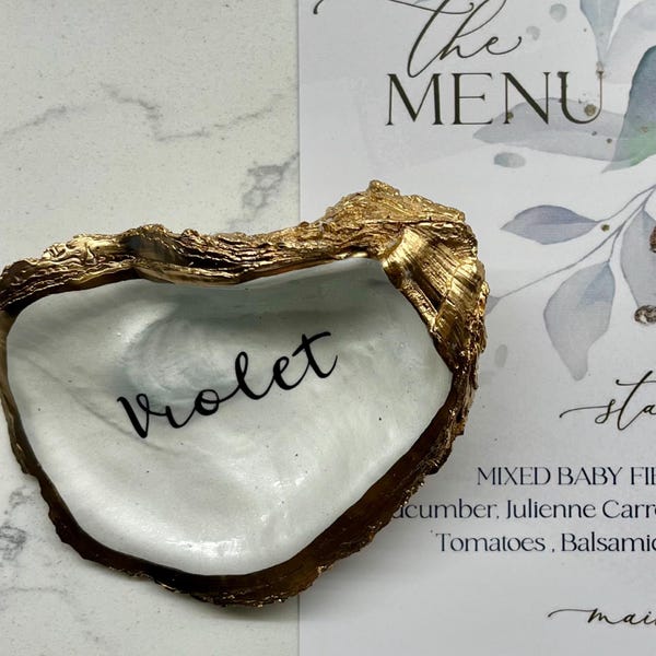 50 Gold Gilded Oyster Shells: Beach Wedding Favors, Coastal Decor - Etsy