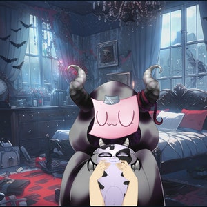 Animated Vtuber Background for Twitch, Angelic Blue and Gold Bedroom ...