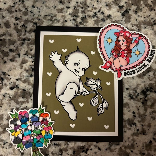 Kewpie Mothman Sticker, Halloween Kewpie, Mothman Sticker, Kewpie Doll ...