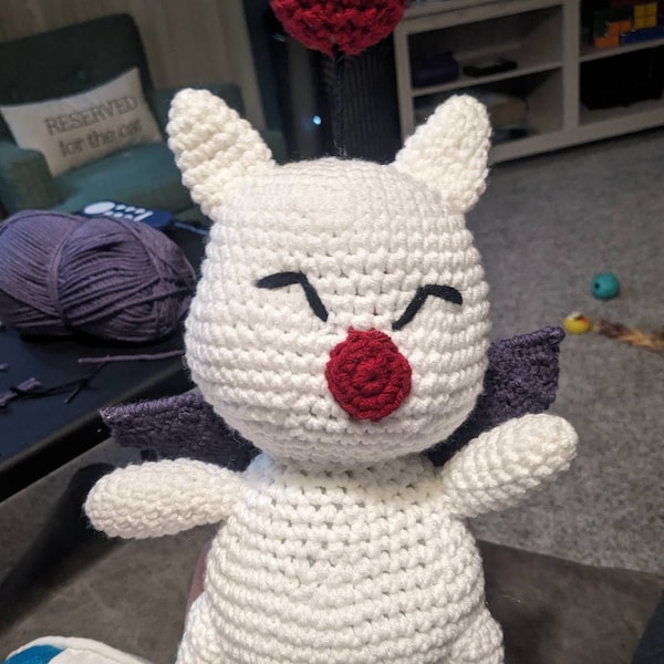 Moogle Crochet Pattern. This Cute Moogle From FF14 is Not Hard to Make ...