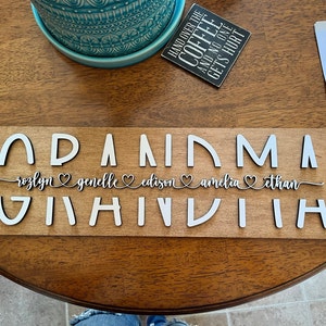 3D Personalized Grandma Sign With Children Name Personalized - Etsy