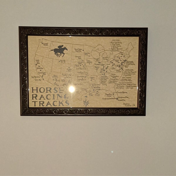 Horse Racing Tracks Map - Etsy