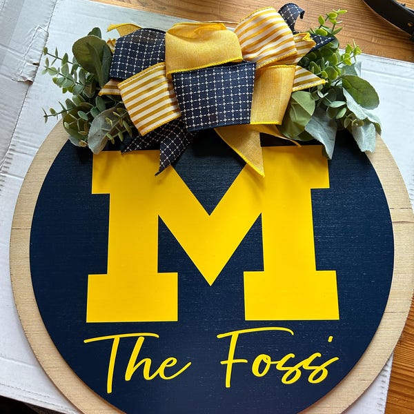 Michigan Door Hanger | Front Door Decor | Michigan Door Sign | Michigan ...