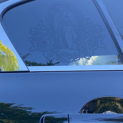 Virgin Mary Decal With Flowers Sticker for Your Car Virgen De Guadalupe ...