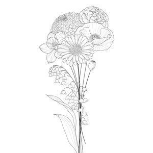 DIGITAL Custom Birth Month Flower, Minimalist Design, Birth Flowers ...