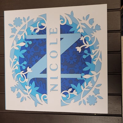 3D Flower Split Monogram A-Z Shadow Box, Alphabet Family Name SVG ...