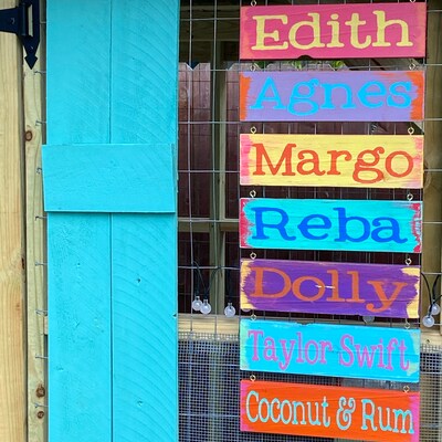 Chicken Name Signs Custom Coop Decor Flock or Farm Animal Name Plates ...