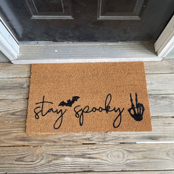 Halloween Doormat, Stay Spooky Welcome Mat, Halloween Door Mat ...