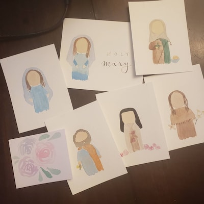 Custom Catholic Saint Watercolor Prints L Hand Painted L - Etsy