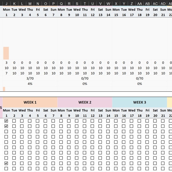 Habit Tracker Spreadsheet Google Sheets Excel Daily Habit Planner ...