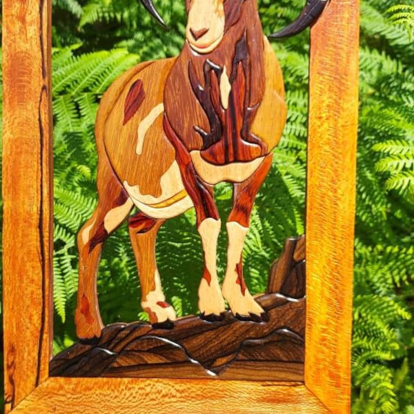 Mountain Goat Intarsia Pattern PDF, Wooden Wildlife Wall Art Digital ...