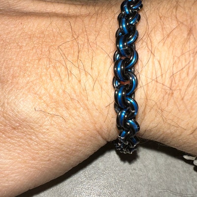 Custom Triple Moon Goddess Chainmail Bracelet, Witchy Wiccan Jewelry ...