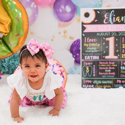 Donut 1st Birthday Sign, Donut First Birthday Poster, Donut First ...