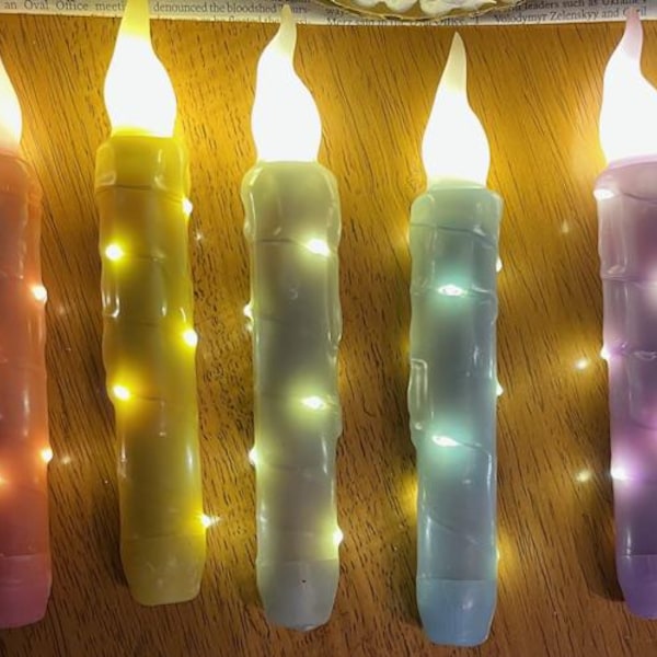 Christmas Tree LED Taper Candles Flickering With Remote Timer, Real Wax ...