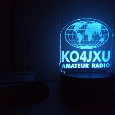 Ham Radio Lighted Globe Callsign Display LED Amateur Radio Operator NOW ...