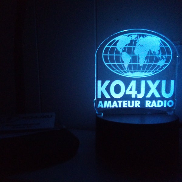 Ham Radio Lighted Globe Callsign Display LED - Amateur Radio Operator ...