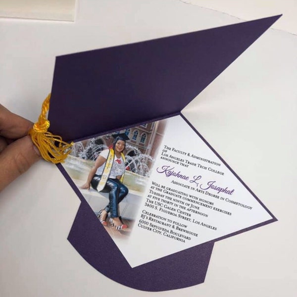 Graduation Cap Invitation - Etsy