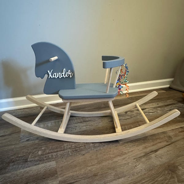 Personalised Wooden Rocking Horse Toy - Toddler Rocking Horse With a ...