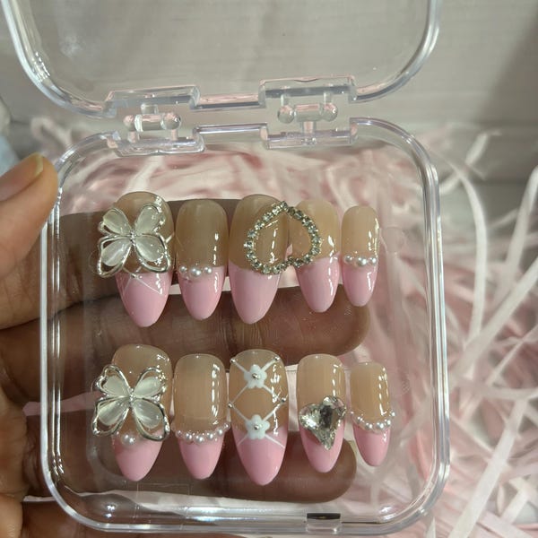 NEW NEW! | Romantic Bestie Press on Nails | Twin Nails | Beautiful ...