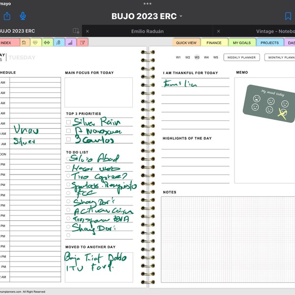 Onenote Digital Planner, Hyperlinked Onenote Planner, 2024 2025 Digital ...
