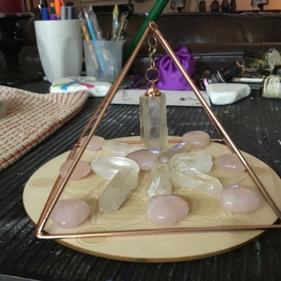 6 Copper Pyramid Energizer W/ Quartz Point and Mat - Etsy
