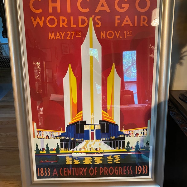 Chicago World's 1833-1933 A Century of Progress Vintage Travel Poster ...