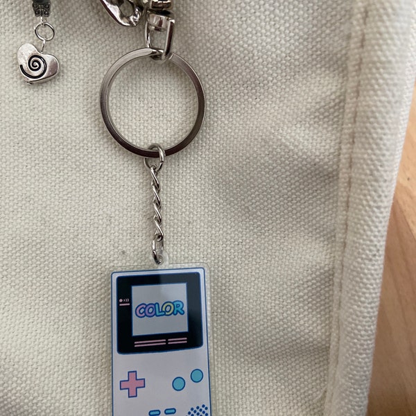My Pastel GAMEBOY KEYCHAIN - Teal White Acrylic Keyring Charm Keychain ...