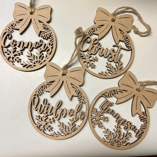 Personalized Christmas Ornaments, Custom Christmas Tree Decor, Wood ...