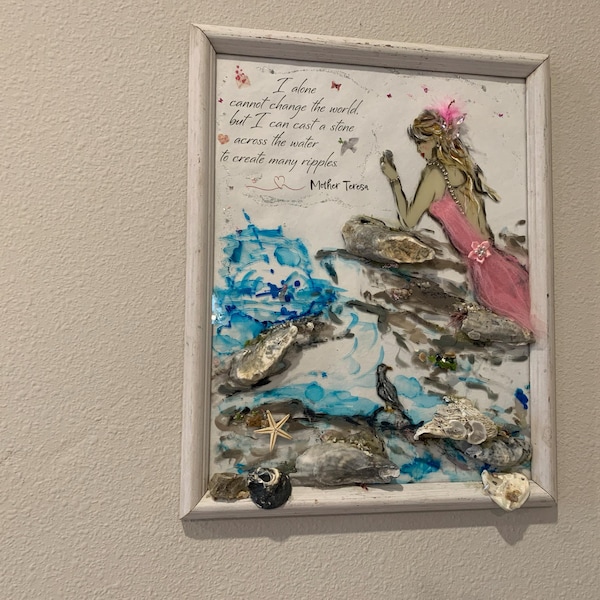 The Vain Mermaid, Mermaid Art, Mermaid Painting, Mermaid Gift, Mermaid ...