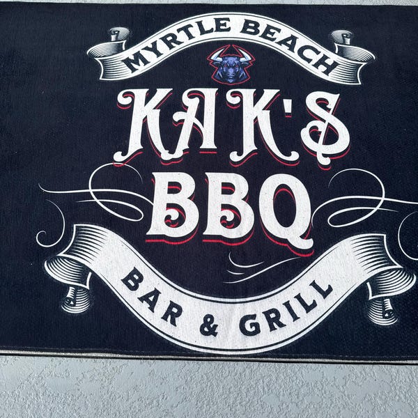 Grill Mat Personalized Outdoor Rug for Dad's BBQ Smoker Backyard BBQ ...