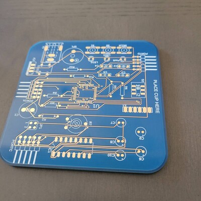 The Original: Set of 2 Coasters in Pcb-design With Gold Contacts for ...
