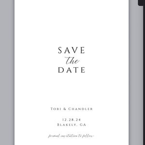 Modern Minimal Save the Date Template, Save the Date With Photo ...