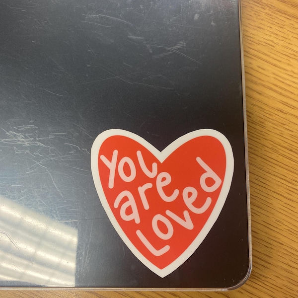 You Are Loved Heart Waterproof Sticker | Inspiring Sticker | Laptop ...