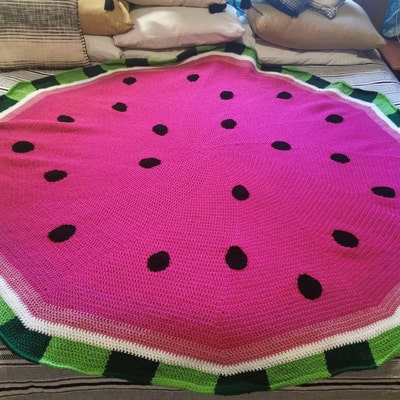 Watermelon Blanket PDF Crochet Pattern Summer Lap Food Blanket Rug - Etsy