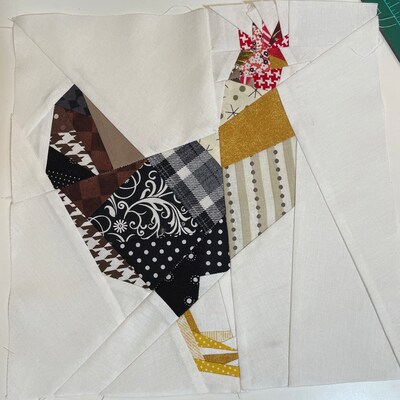 Chicken, 12 Inch Foundation Quilt Block Pattern From the Farm Animal ...