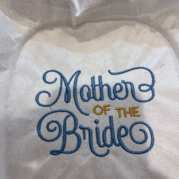 Mother of the Bride Embroidery Design - 7 Sizes 10 Formats Wedding ...