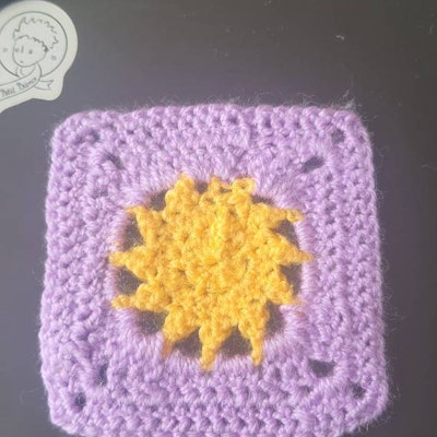Tangled Inspired Sun Granny Square Pattern Sun Granny Square Crochet ...