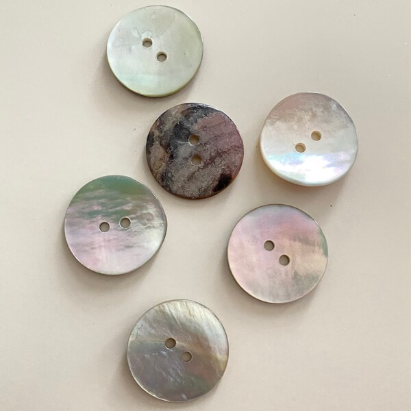 Mother of Pearl Natural Shell Buttons (5pk) - 8 Sizes Available - High ...