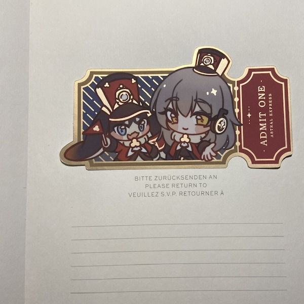 Honkai: Star Rail Astral Express Ticket Matte Gold Stickers / Water ...