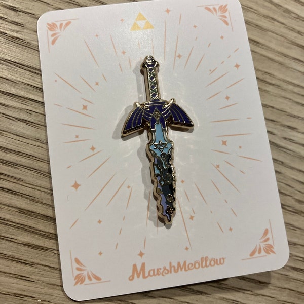 Glow in Dark Master Sword Pin - Gold Plated Hard Enamel Pin - Zelda ...