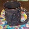 Tentacle Mug in Charcoal Black Glaze With Red Mottled Spots, Made to ...