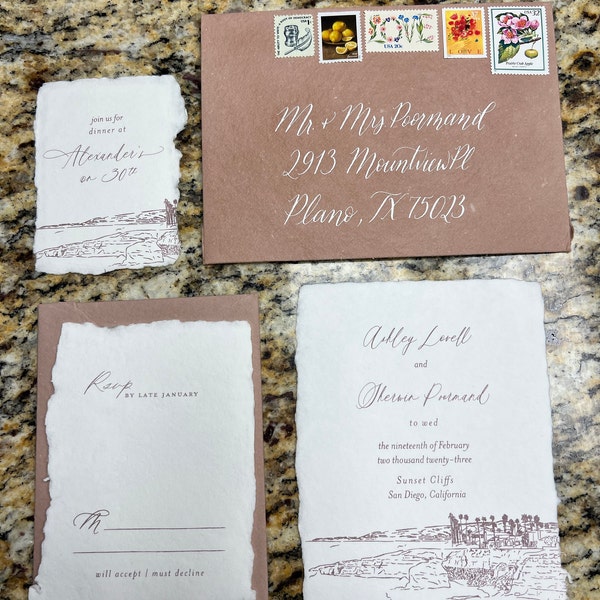 ONE Set of Personalized Keepsake Stationery or Invitation Suite for ...