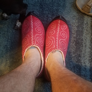 Mongolian Felt Boots, Orange, Beautiful With Leather Sole, Best Yurt ...