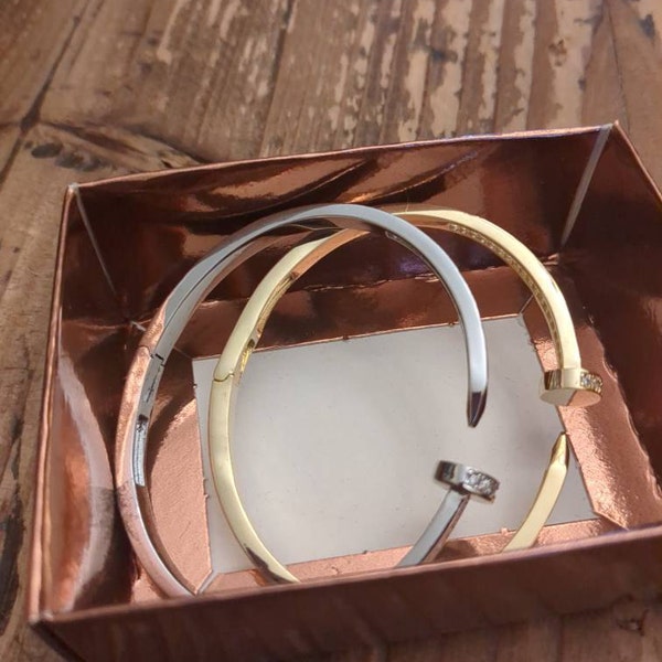 Vintage Sterling Silver Double Hoop Link Chain Bracelet • Vintage ...